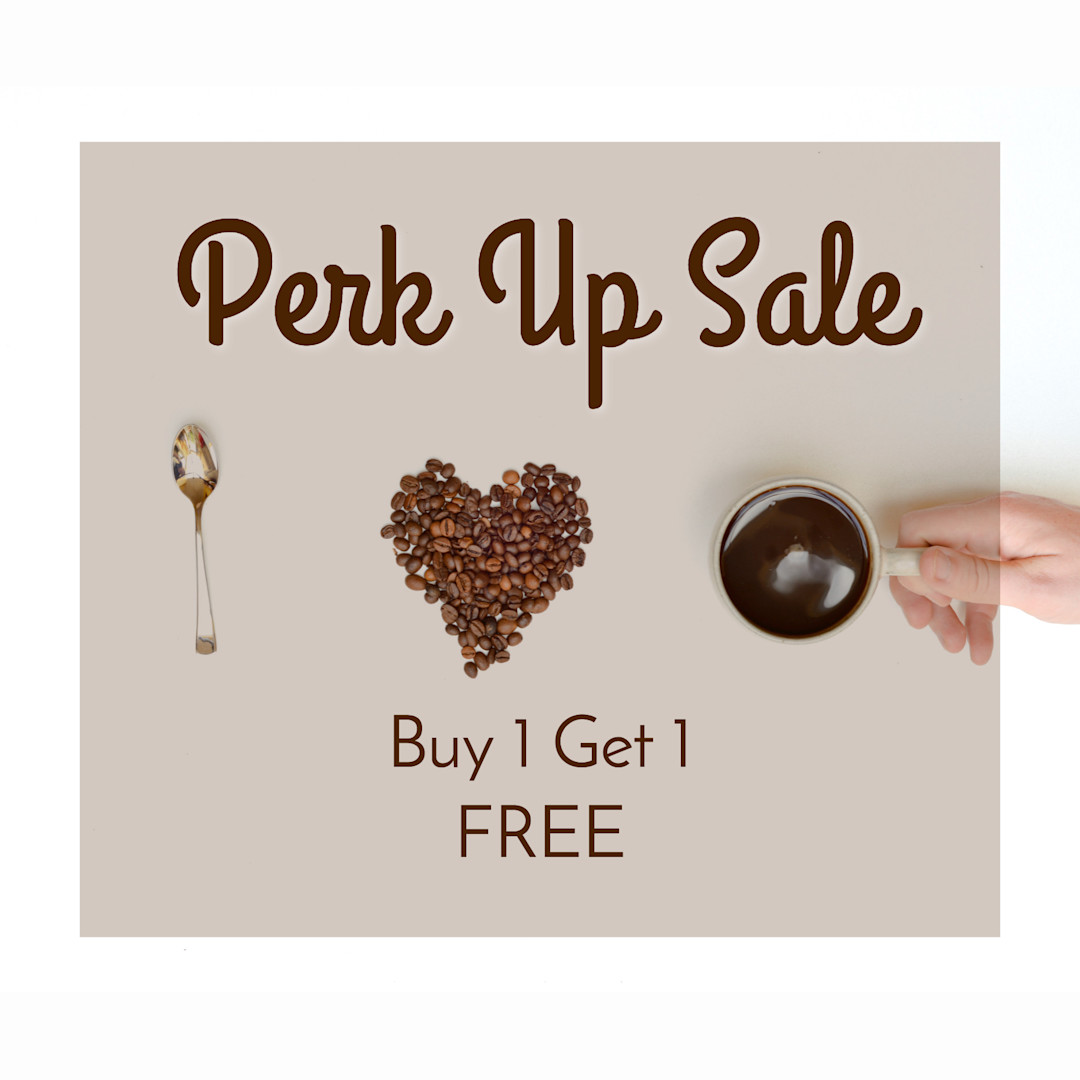 Perk up sale - Buy 1 get 1 free | Templates | Stencil