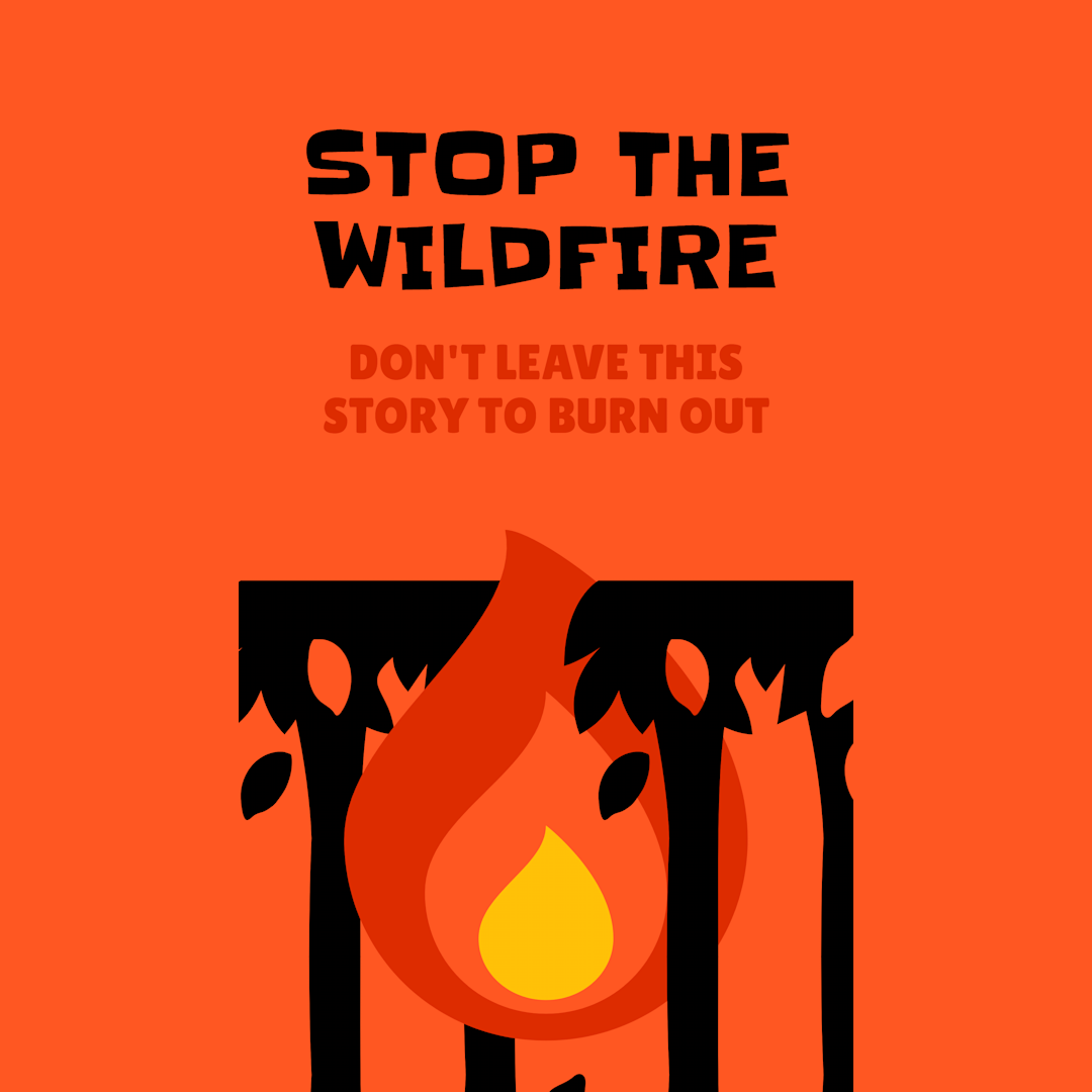 Stop the wildfire - awareness | Templates | Stencil