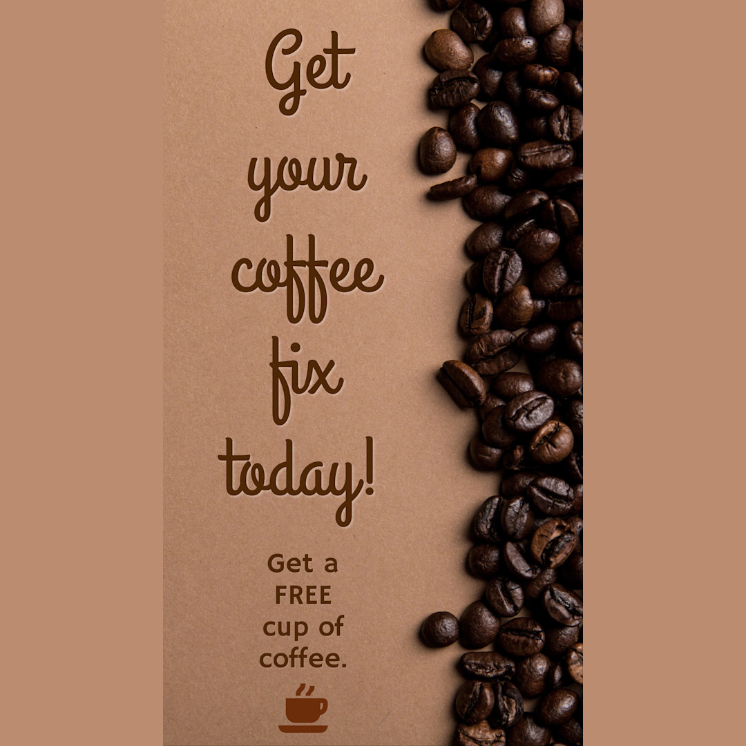 Get your coffee fix today | Templates | Stencil