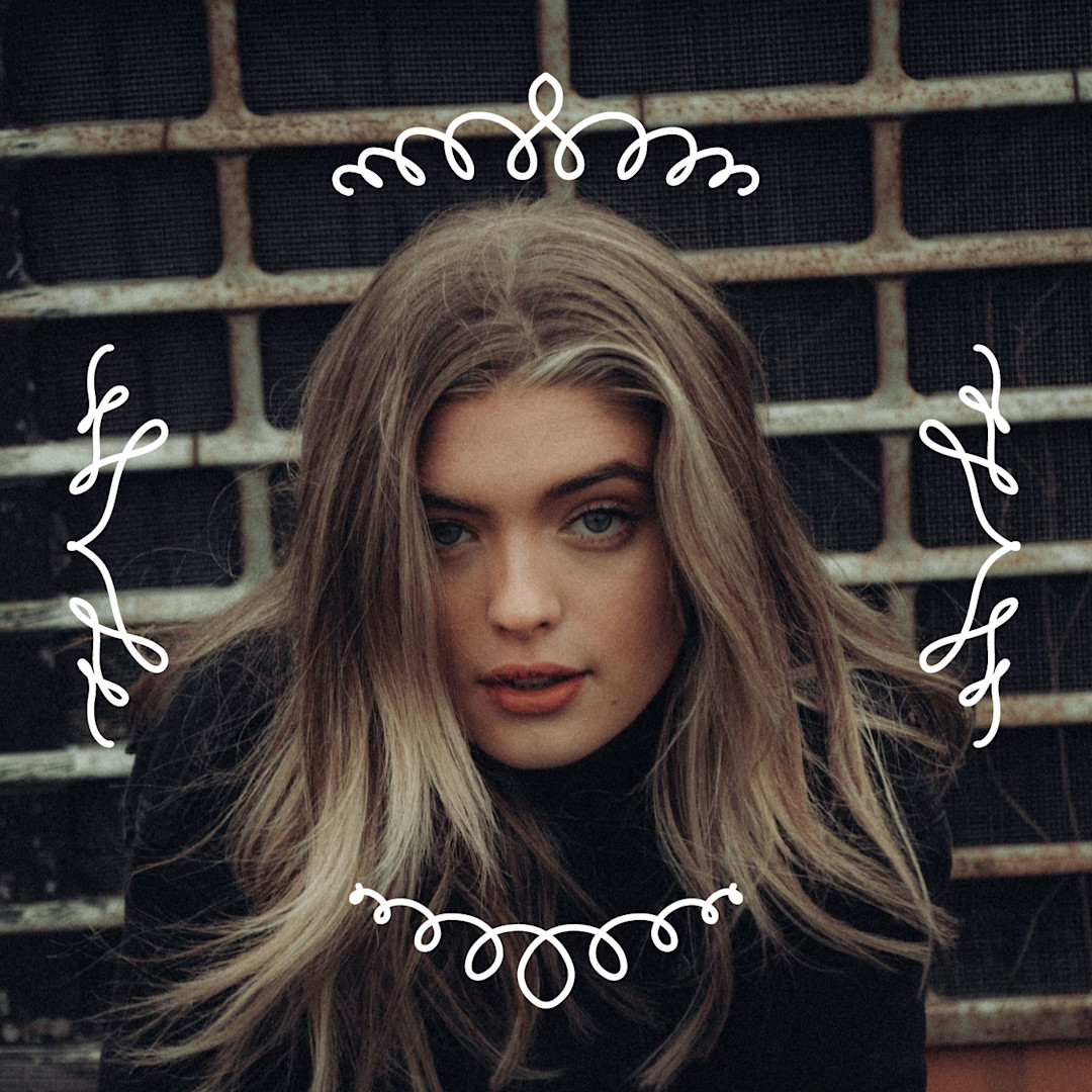 Profile photo template design with swirly ornaments | Templates | Stencil