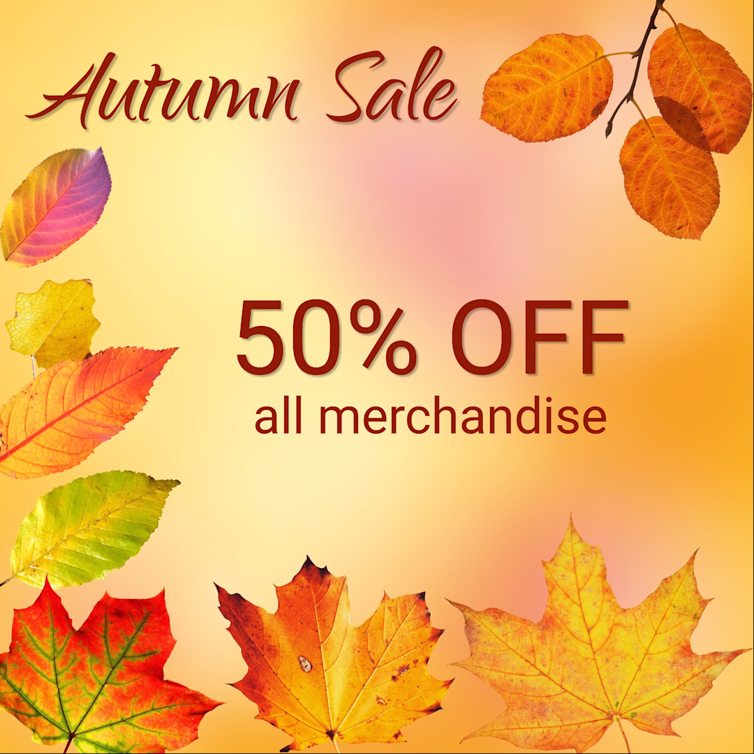 Autumn sale - 50% off all merchandise | Templates | Stencil