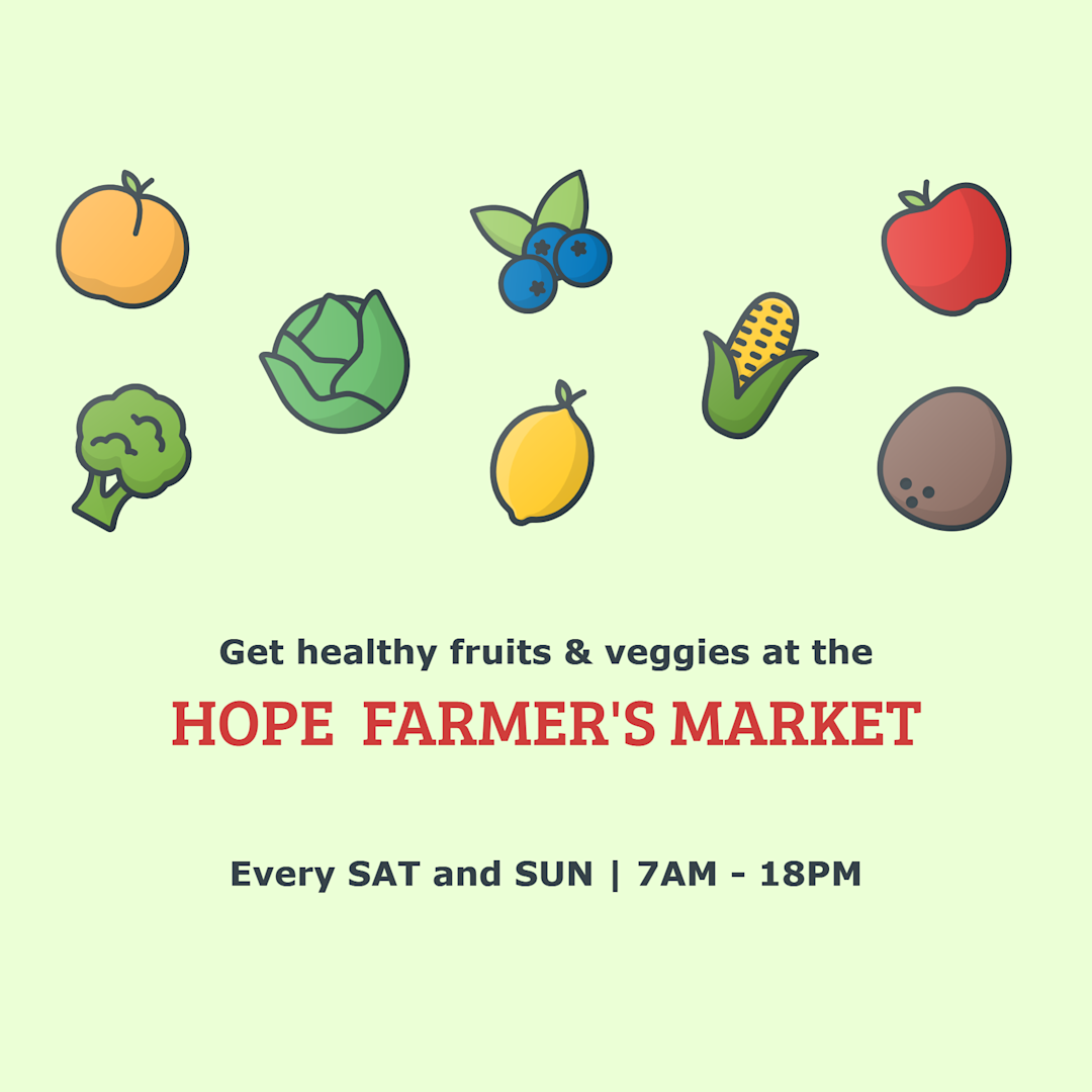 Get healthy fruits and veggies at the Hope farmer's market | Templates ...